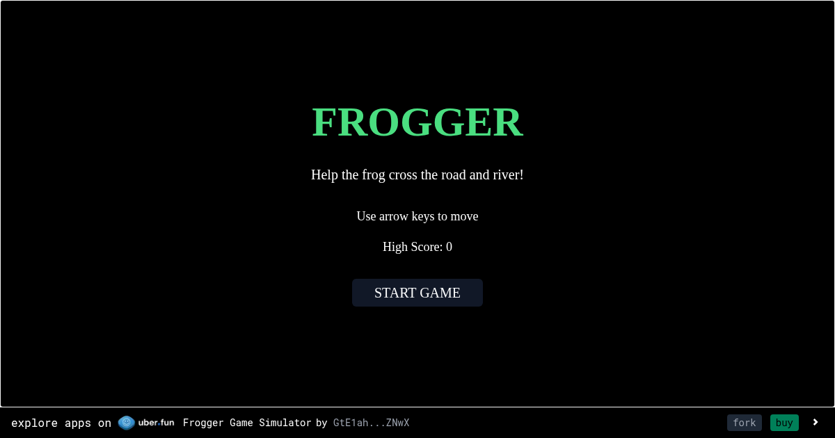 Frogger Game Simulator | Uber.fun