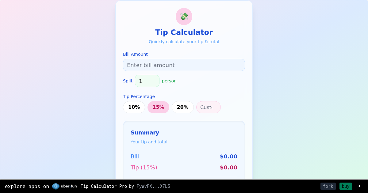 Tip Calculator Pro | Uber.fun